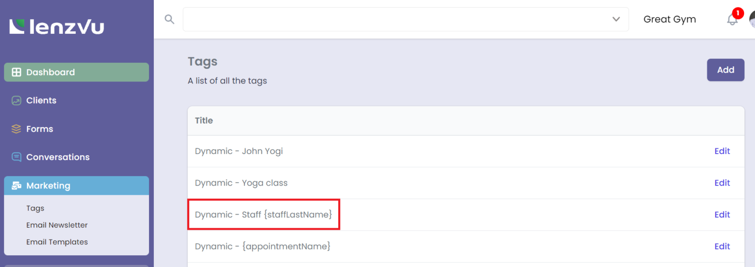 Mariana Tek Dynamic Client Tagging - LenzVU