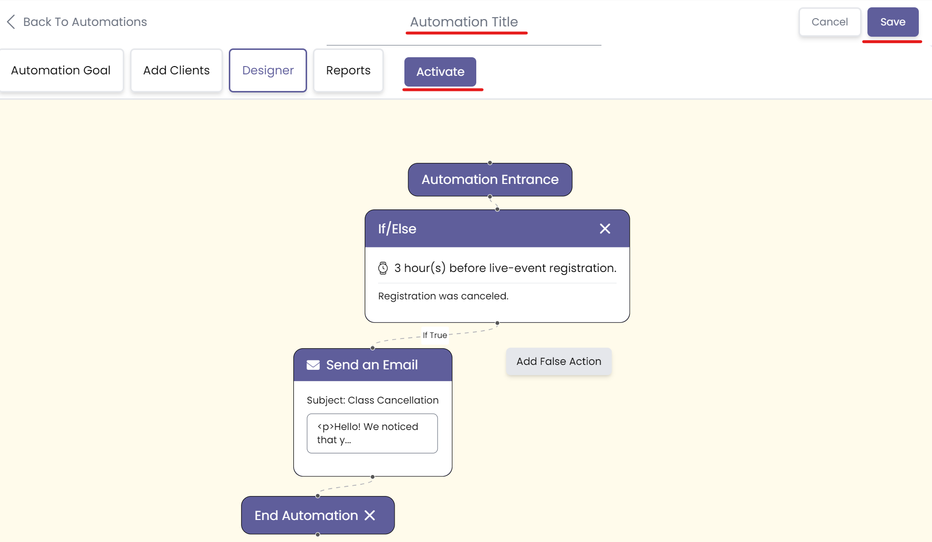 How To Set Up an Automation for Class Cancellation Confirmations - LenzVU