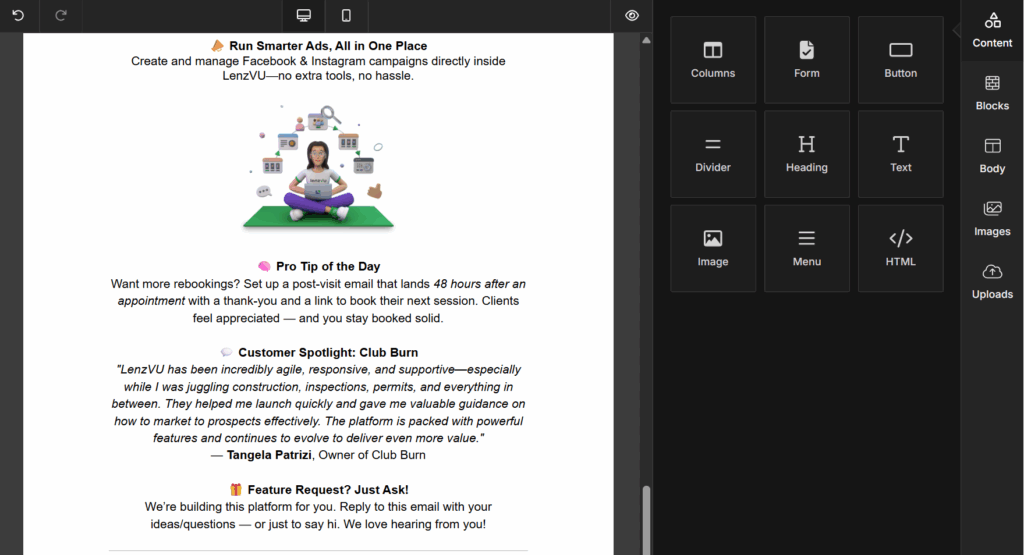 Branded Email Campaigns - LenzVU