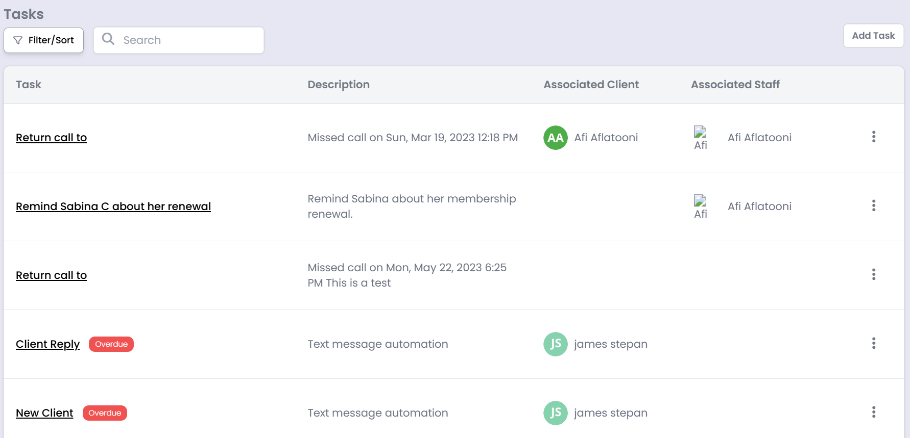 Task Management Feature - LenzVU